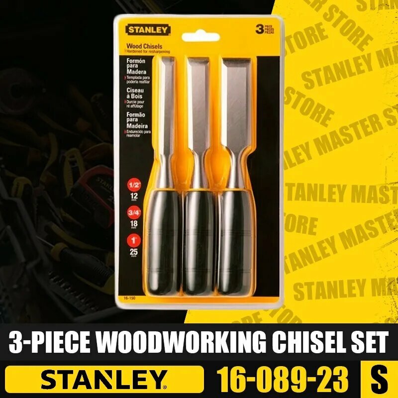 STANLEY 16-089-23 Набор Стамесок Для Деревообработки Из 3 Частей Разделочный Нож Острый И Устойчивый К Ржавчине