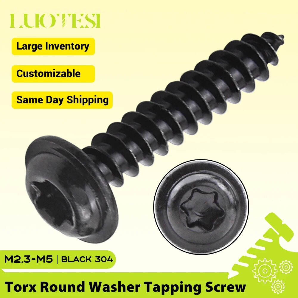 Саморезы LUOTESI Star Torx черные M2-M5 для дерева