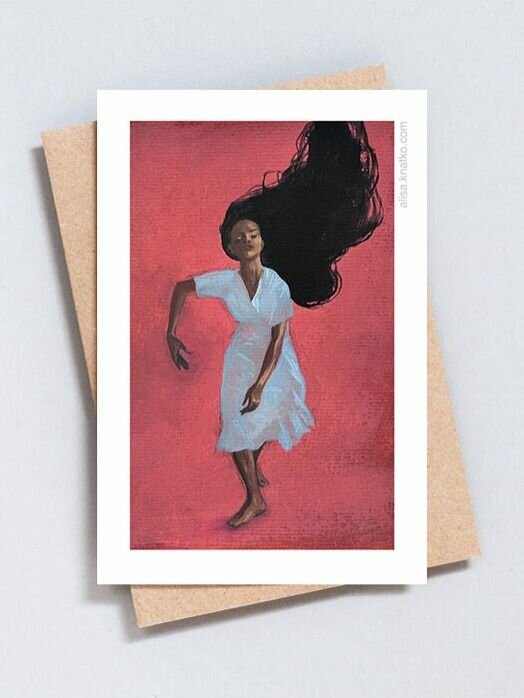 Открытка "Белое на красном" 10х15 односторонняя