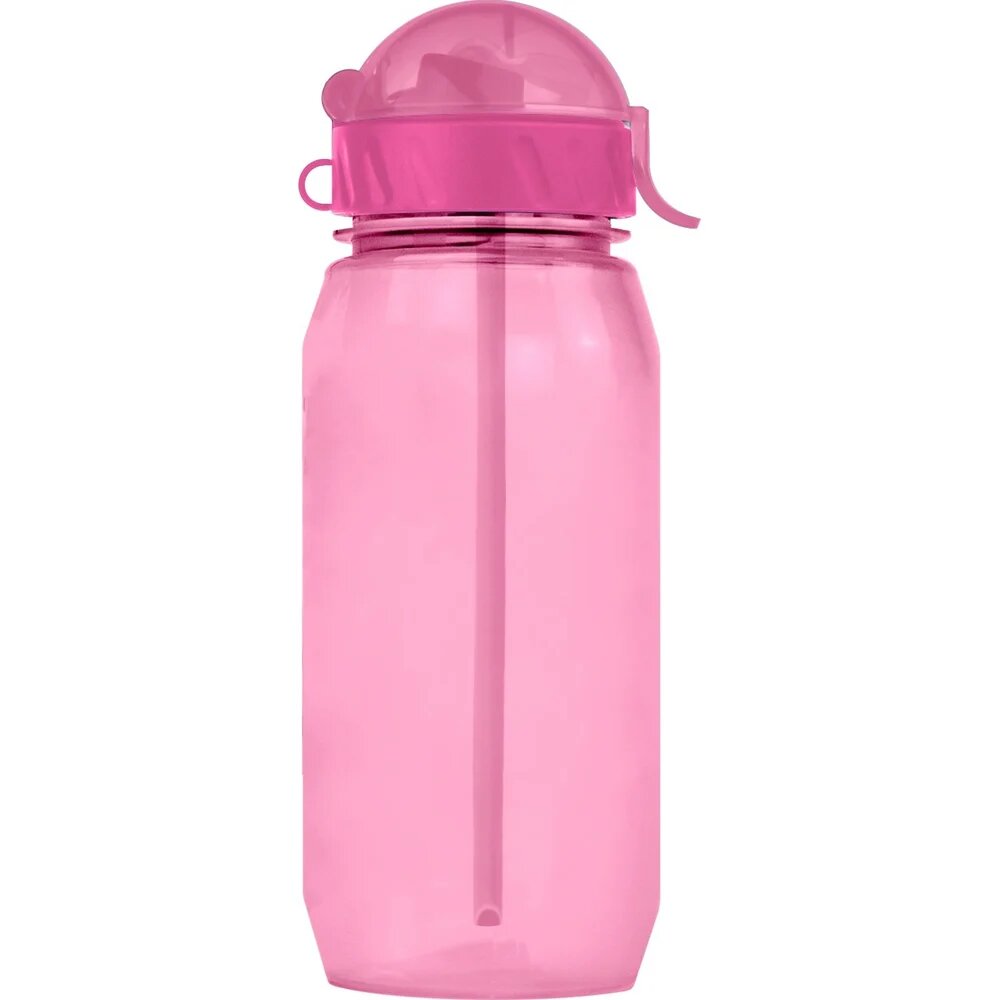 Бутылочка для воды с трубочкой WOWBOTTLES 400 мл, светло-розовая КК0361