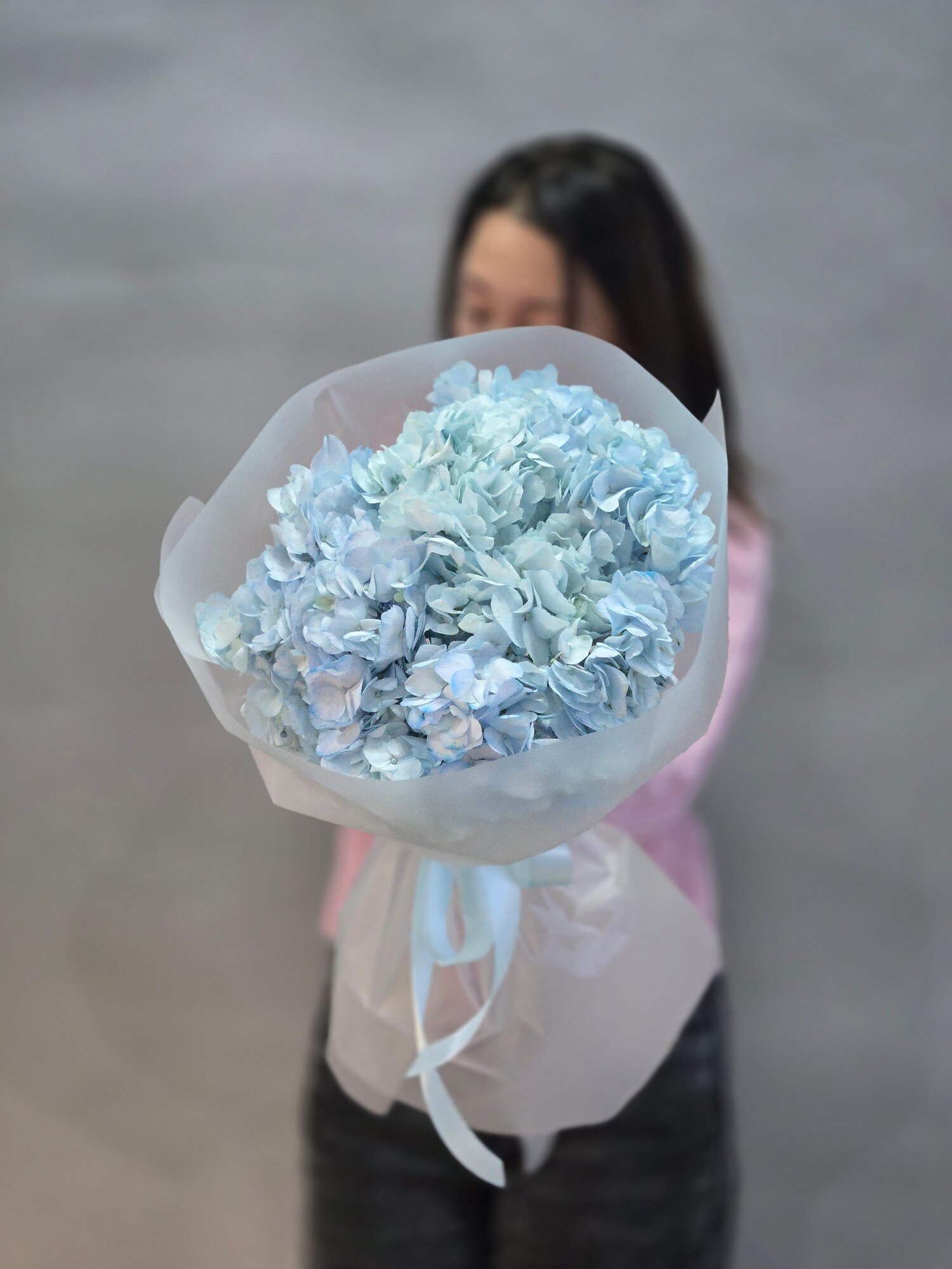 Букет из 3 гортензий голубого цвета, размер XS, от "Di_Flowerslab"