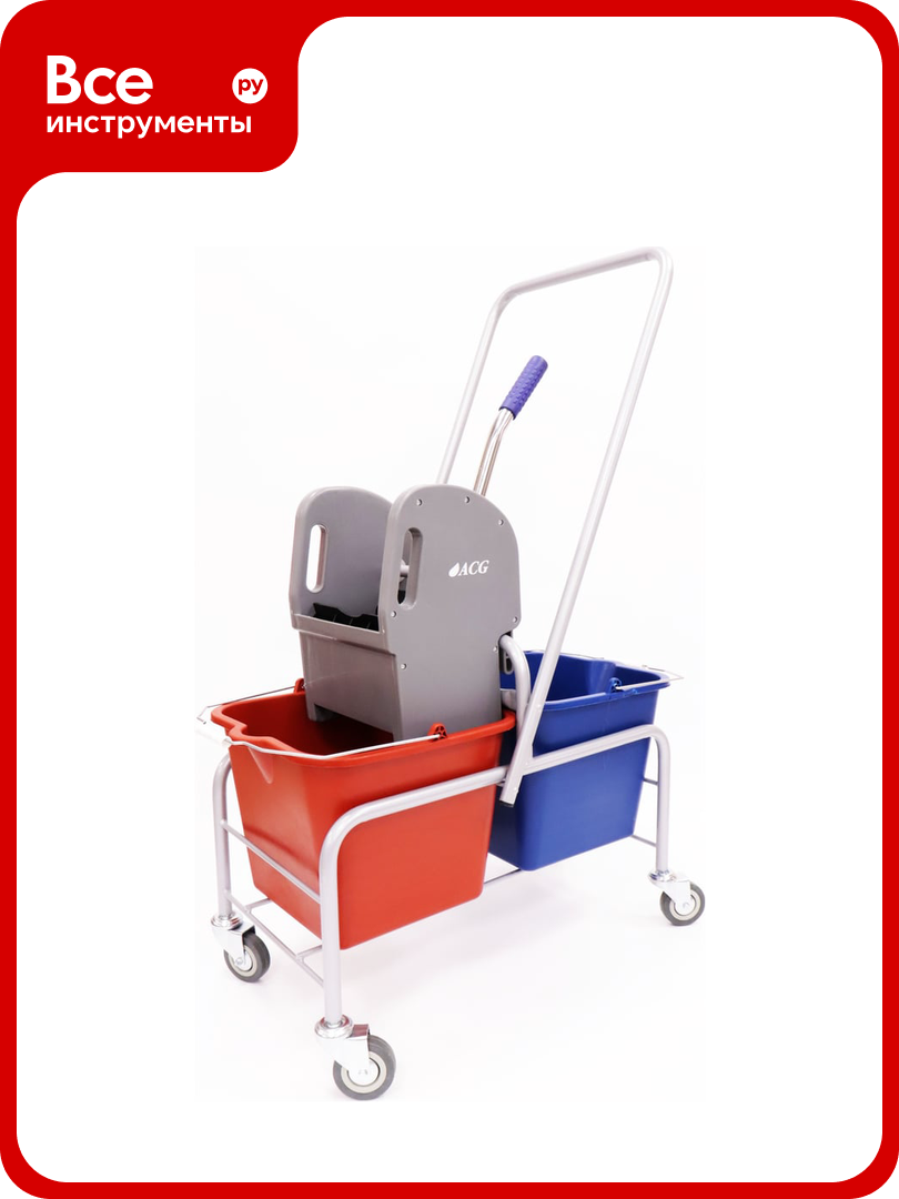 Тележка уборочная ACG 2 х 16л с отжимом, база хром 1028172