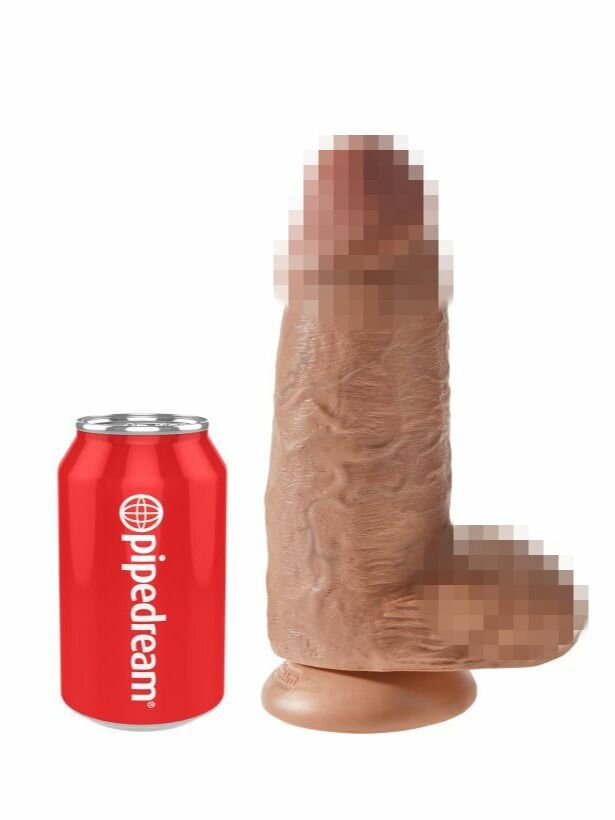 Pipedream фаллоимитатор реалистичный толстый на присоске King Cock 9, дилдо из ПВХ загорелый 22,9 см