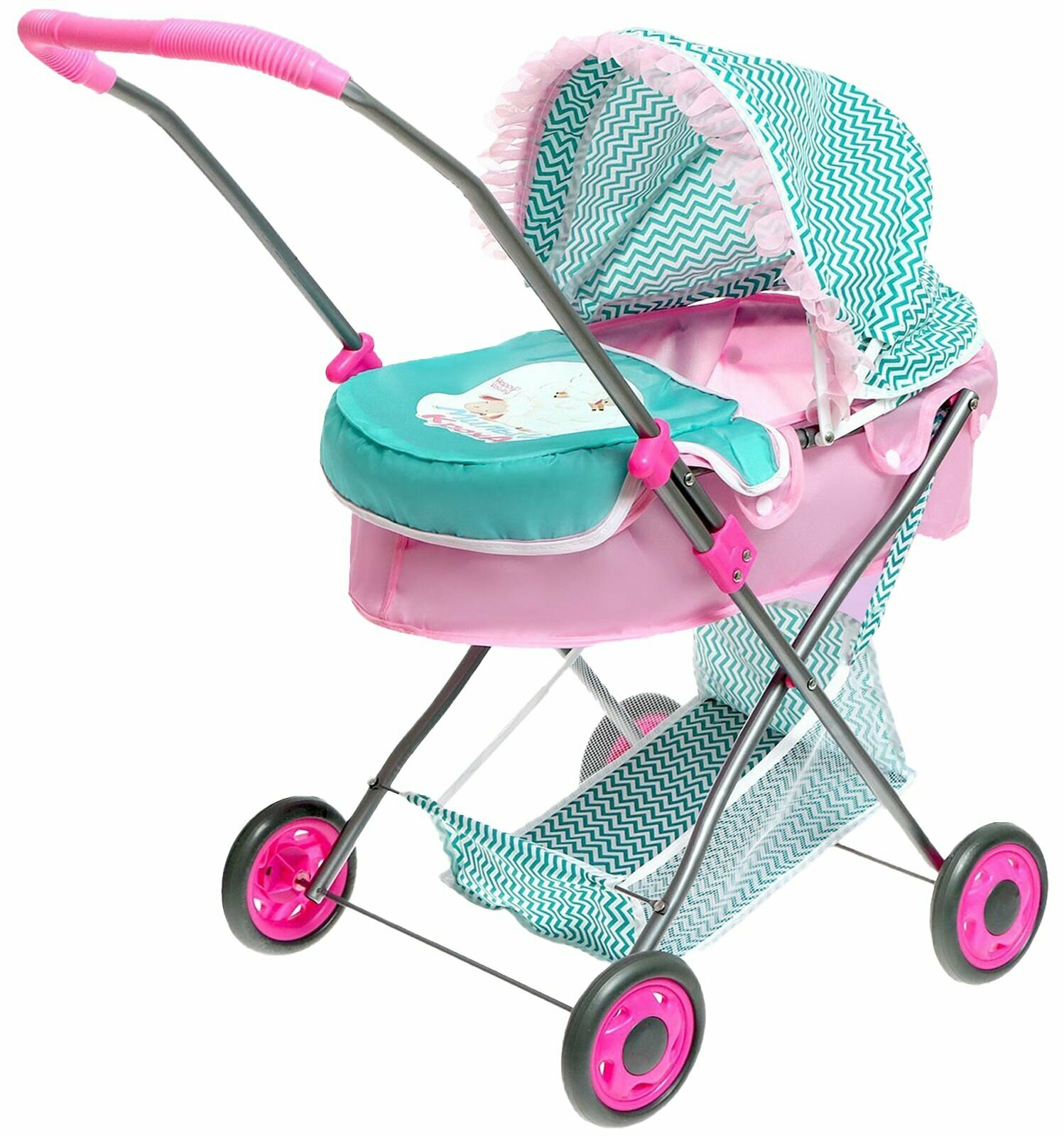 Детская игрушечная коляска "Милый кроха" для кукол с корзиной, сюжетно-ролевая игрушка для девочек, прогулочная универсальная модель для пупса со складной люлькой