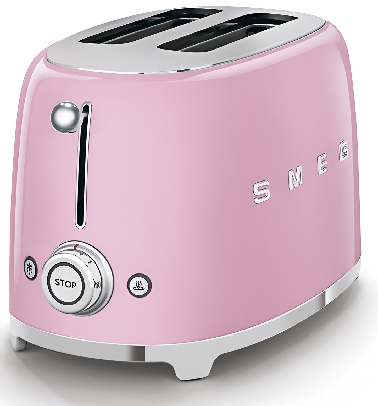 Тостер SMEG TSF01PKEU, регулировка степени обжаривания, подогрев, разморозка, 4 ломтика хлеба