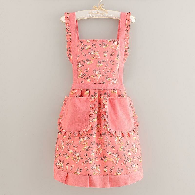 Женский фартук с рукавами, кухонный холст, прочная домашняя одежда, дышащий двухкомпонентный набор для взрослых