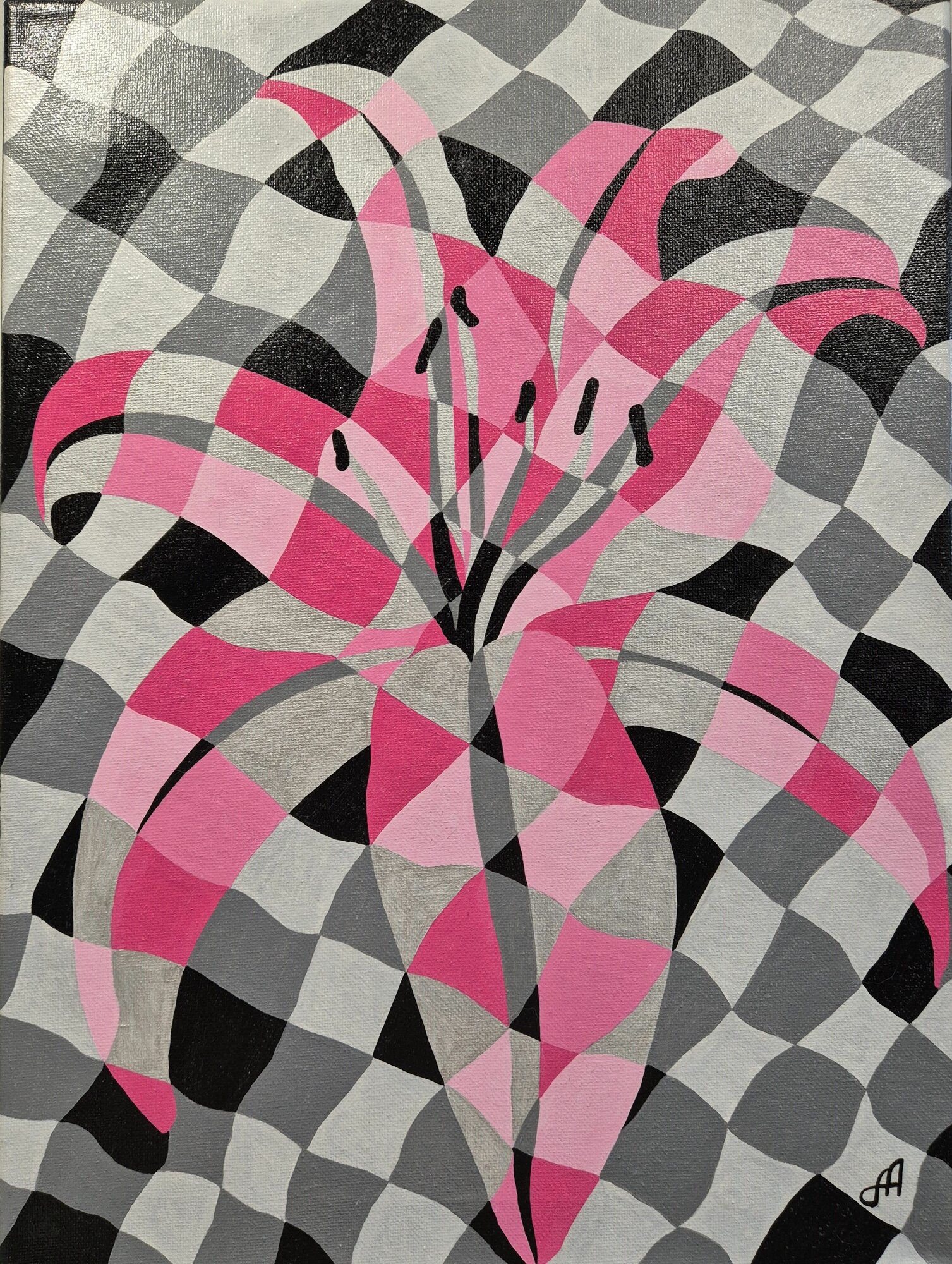 Картина на холсте авторская "Лилия". Ручная работа. В единственном экземпляре