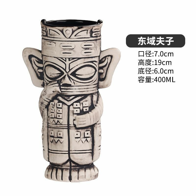 Винтажный стиль, новый гавайский Хэллоуин, специальная керамическая чашка Тики с призрачным лицом, зомби, череп, коктейльная чашка