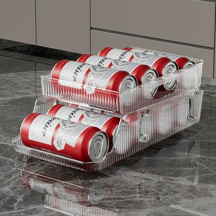 Холодильник для напитков, пива, двухслойный домашний стеллаж для хранения банок, охлаждаемый органайзер для кока-колы