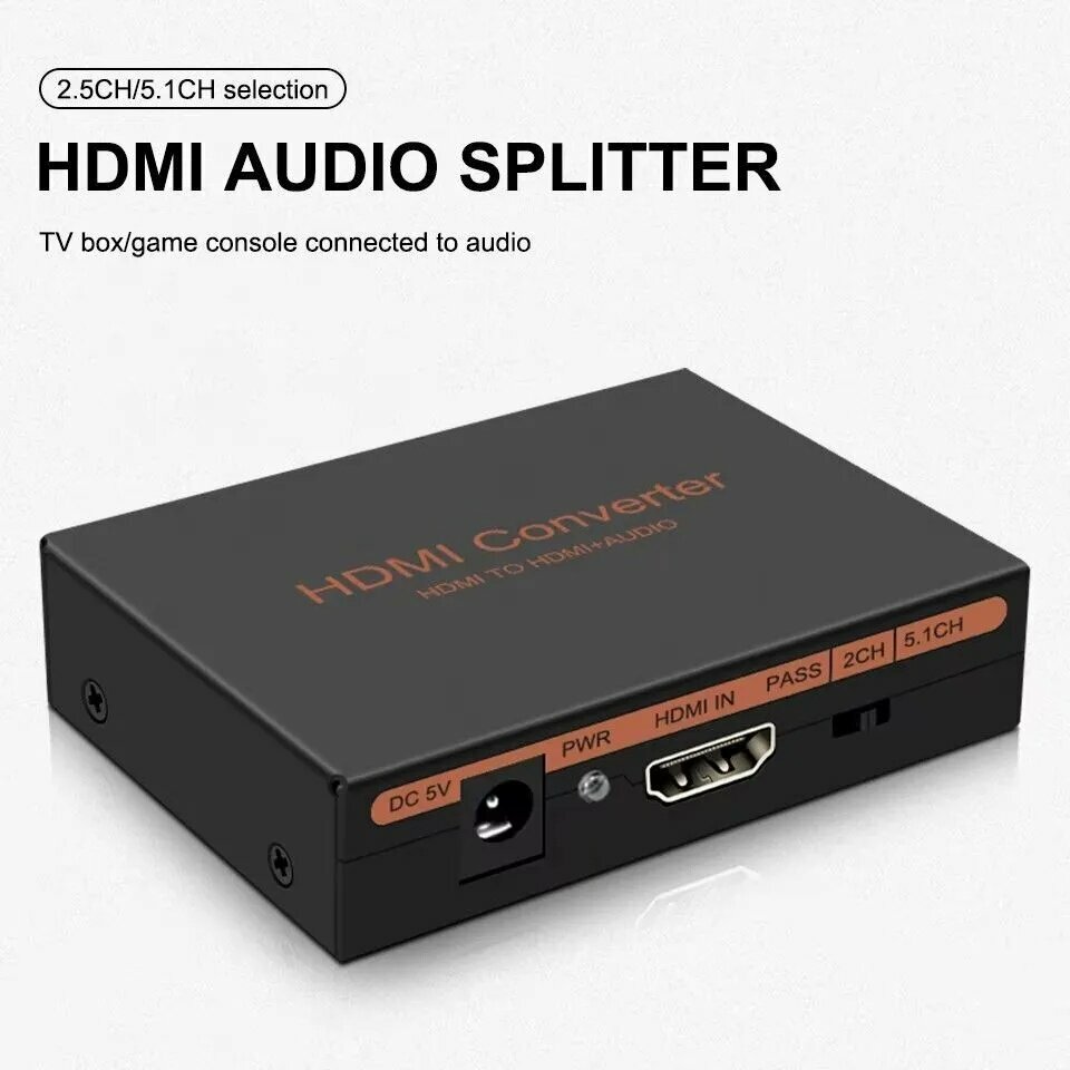Экстрактор звука HDMI 1080p@60HZ Аудиовыход с оптическим SPDIF + 3,5 мм RCA R / L