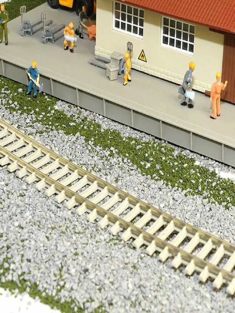 Рельсы для железнодорожного макета 50 см, универсальный изогнутый участок пути для диорам и настольных игр, масштаб 1:87