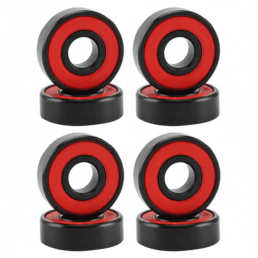 8 шт. Керамические подшипники 608, 8 x 22 x 7 мм, Черный+Белый, для скейтбордов