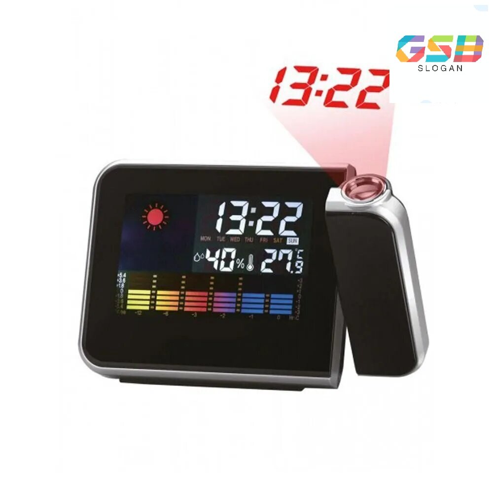 Настольные часыЦветной цифровой проекционный будильникфункцией показа погоды и электронный будильник с проекцией LED
