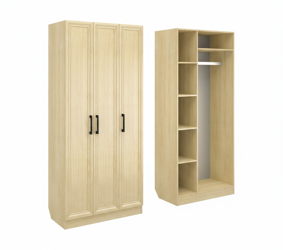 Шкаф распашной, гардероб, шкаф для одежды ШК-3/7 110/210/52 Дуб молочный