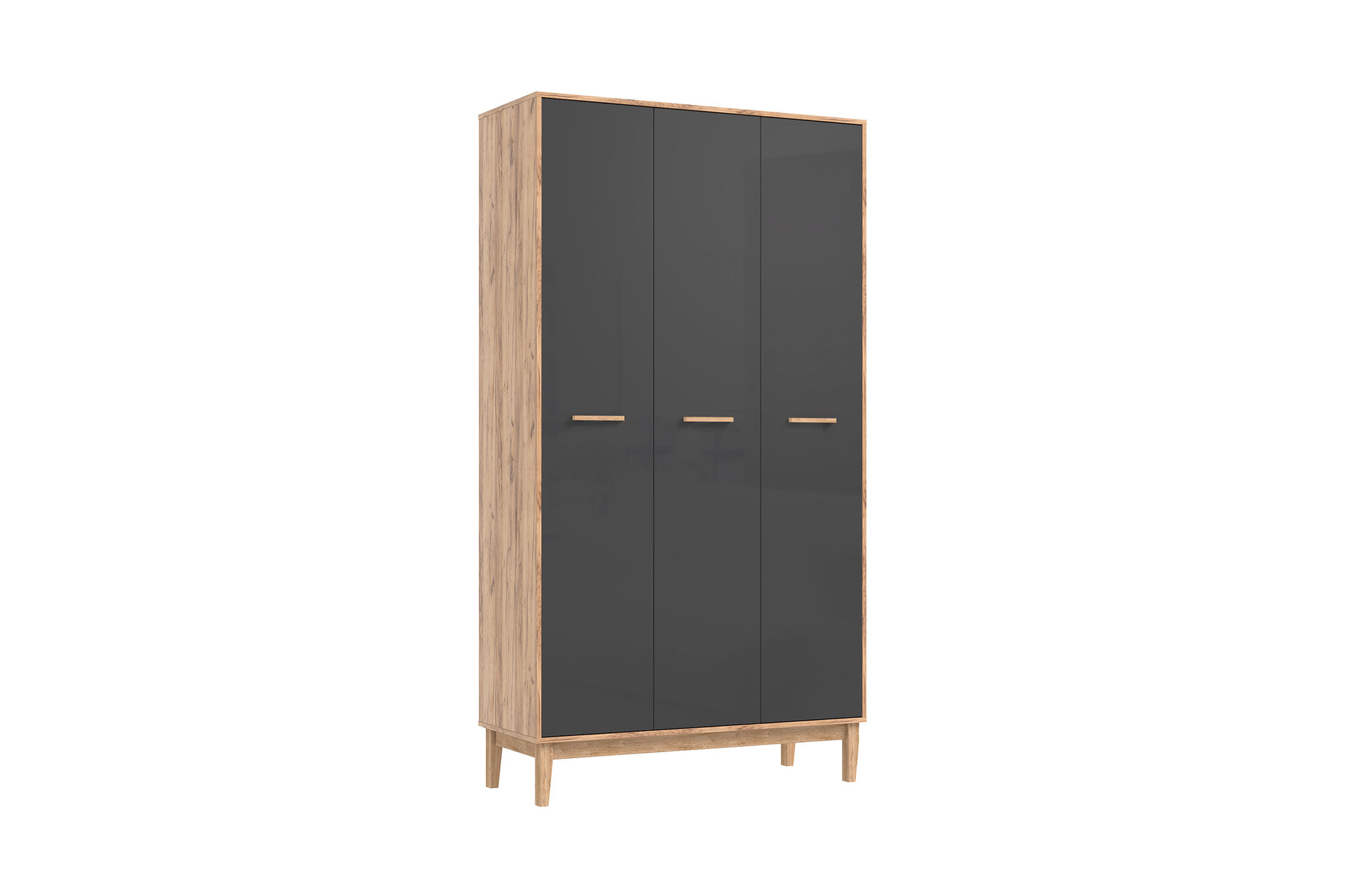 Шкаф распашной Нонтон Кельн, 118x49x220 см, дуб крафт / графит