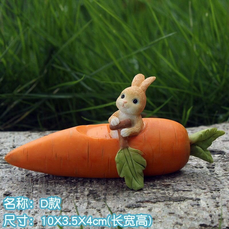 Креативные и милые фигурки моркови и кролика для украшения дома, садовых бонсай, миниатюрный подарок на день рождения, изысканные.