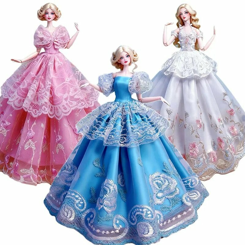 3 шт платье с цветочным кружевом для куклы Barbie Барби