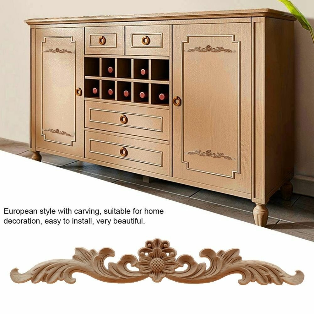 4 шт. Деревянные аппликации и накладки неокрашенные DIY декоративные деревянные резные накладки аппликации для кровати двери шкафа шкафа