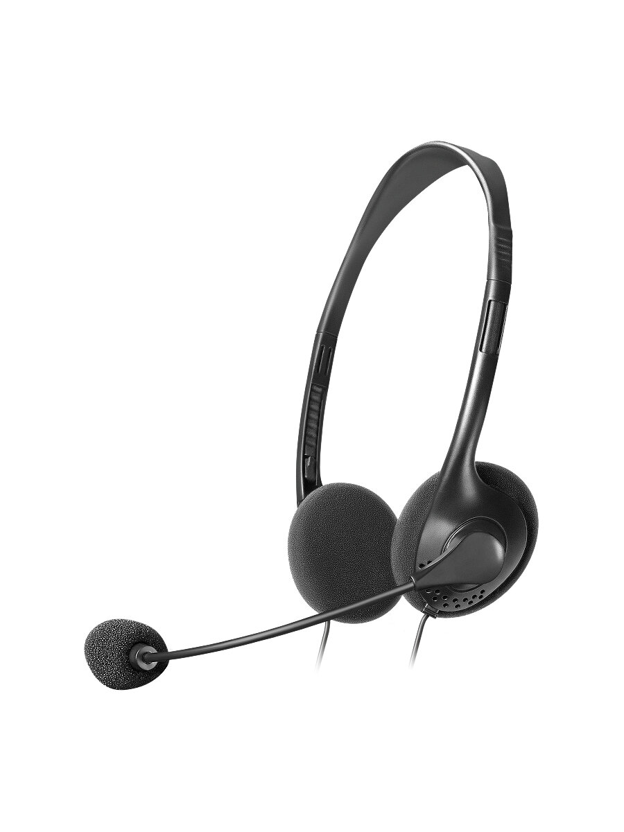 Гарнитура проводная DEFENDER Aura 102 black (2х mini-Jack 3.5mm, оголовье, кабель 1.8 м) (63102)