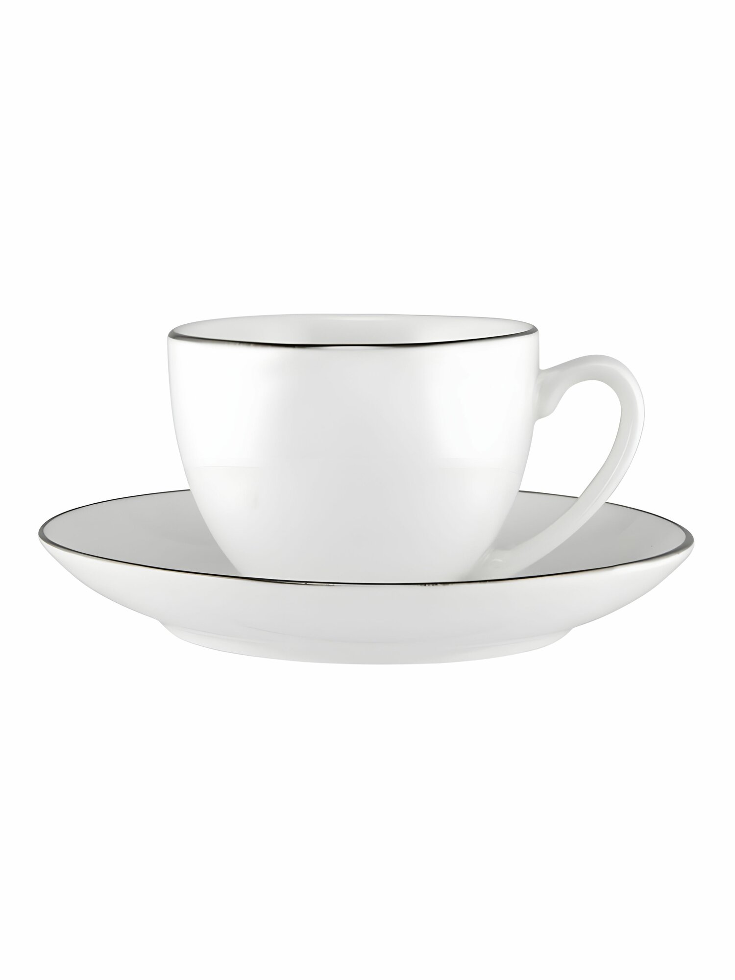 Пара кофейная Maxwell & Williams White Platinum, кофейный набор на 1 персону: чашка 100 мл, блюдце из фарфора