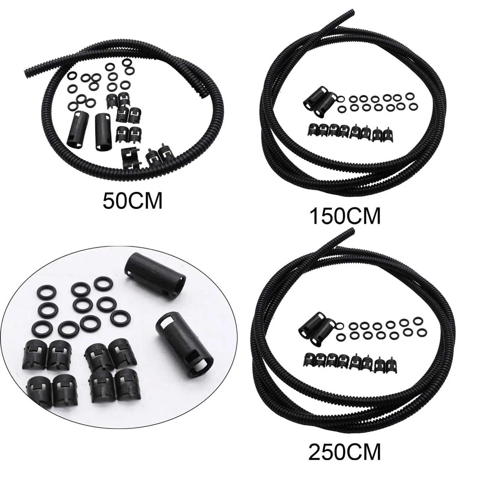 Комплект гофрированных шлангов для омывателя лобового стекла, универсальный разъем из полипропилена, замена фитинга для автомобильного автомобиля, грузовика 250cm