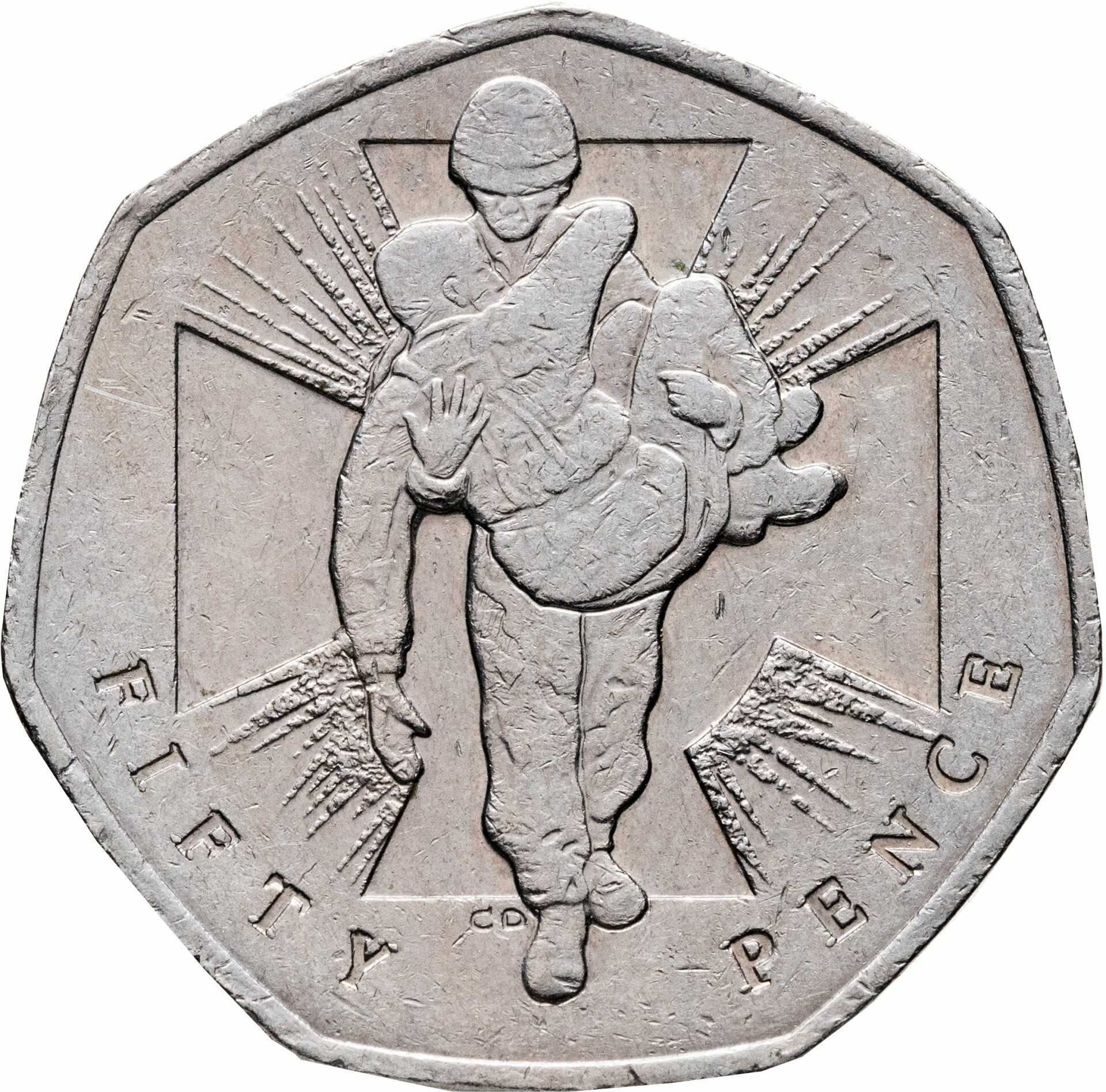 Великобритания 50 пенсов pence 2006 "Героический акт", Мельхиор медь-никель, в сохранности AU