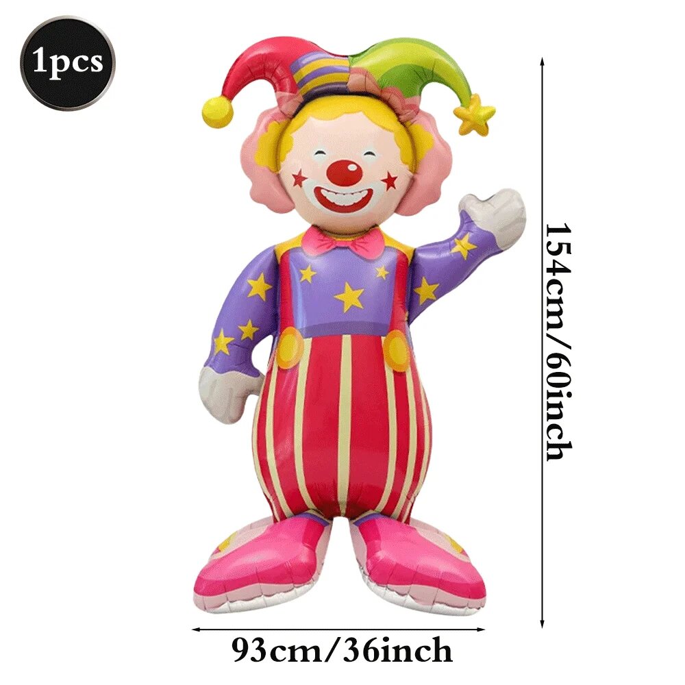 Карнавальное украшение для вечеринки, цирковая тема, клоун, стоячий воздушный шар, цирковой воздушный шар из фольги с животными, детский день рождения, карнавальное украшение