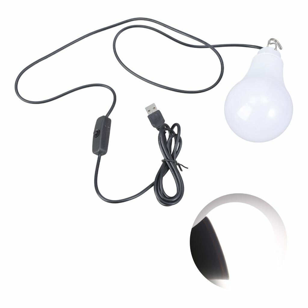 USB -лампочка лампа для лампы теплое белое освещение с длинным кабелем с, Корпус для ПК - Белый свет