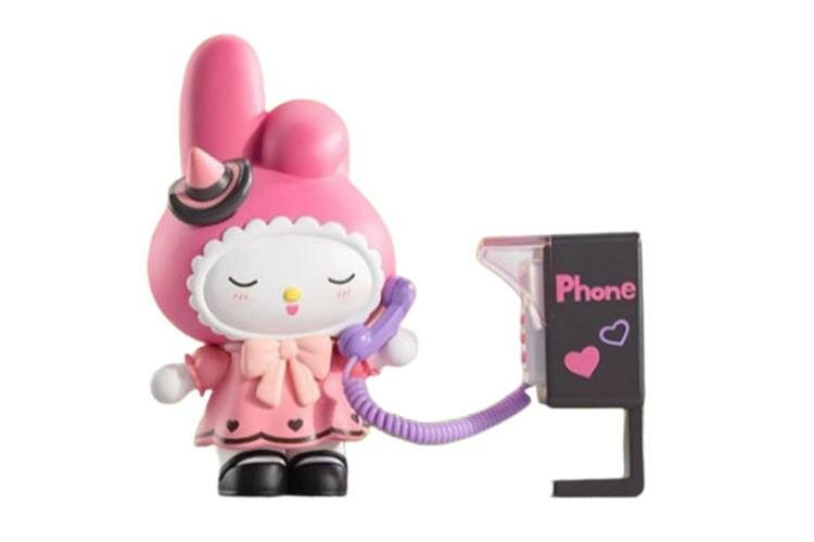 Коллекционные куклы унисекс POP MART Sanrio Kuromi Sweetheart, Confirmed-Telephone Booths My Melody (Open)