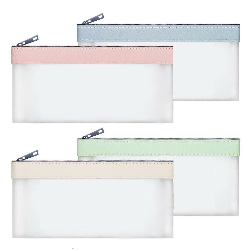 Набор прозрачных кошельков для денег, Четыре пачки