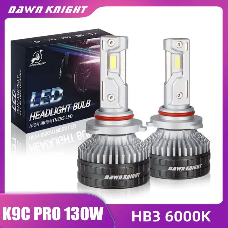 DawnKnight Лампа автомобильная HB3, 2 шт. арт. K9CPro-6000K-HB3