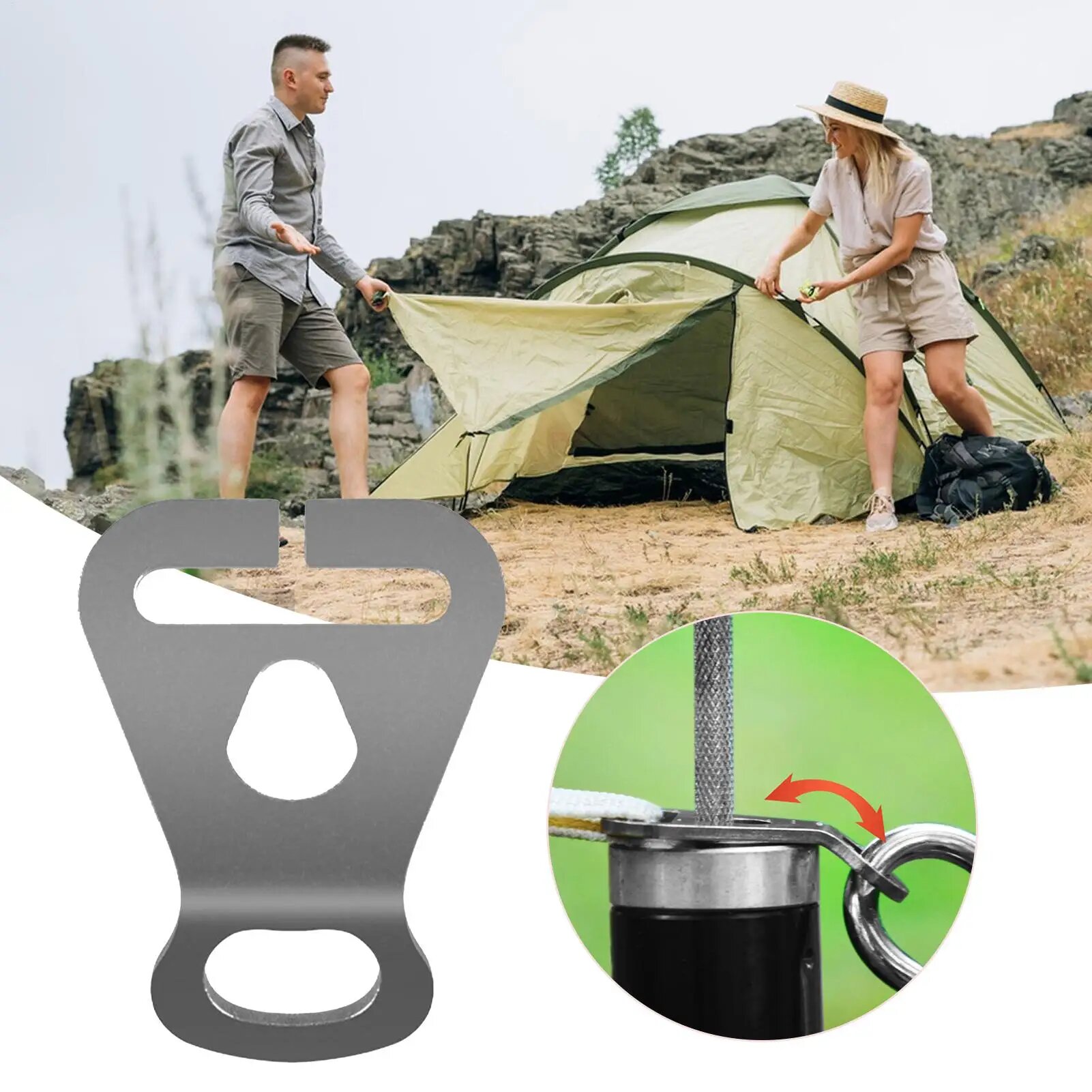 Натяжитель Для Веревки Из Нержавеющей Стали, Карабин Для Кемпинга, Держатель Для Ремня Для Палатки