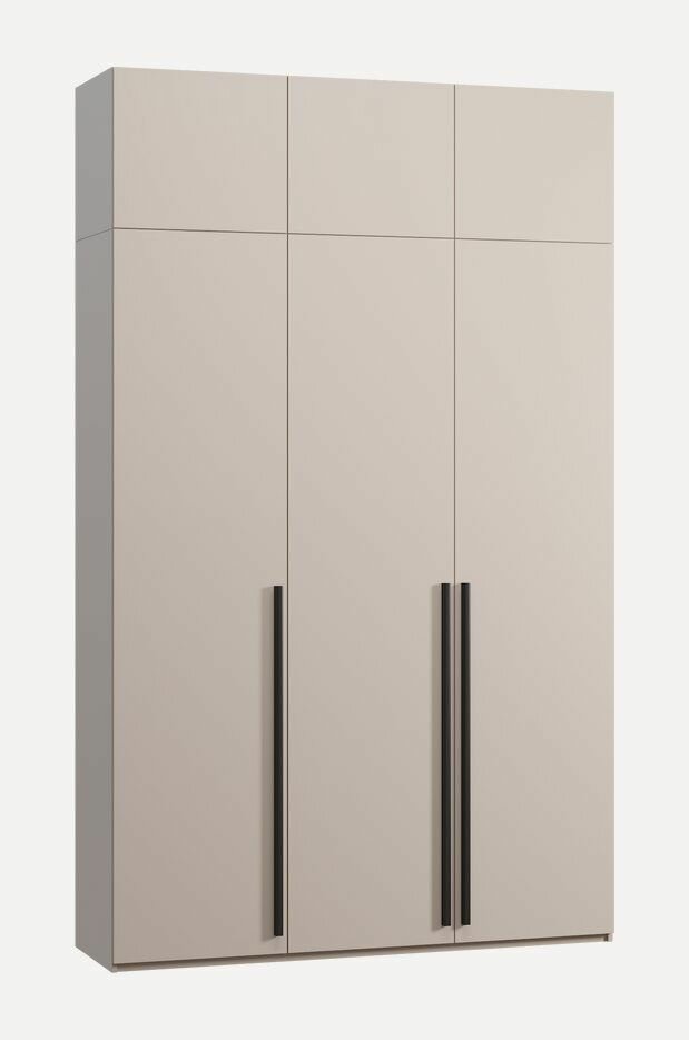 Распашной шкаф для одежды Divan.ru Кимбол-3.1-170-280 Латте, 280х50х170 см, бежевый, 3 двери