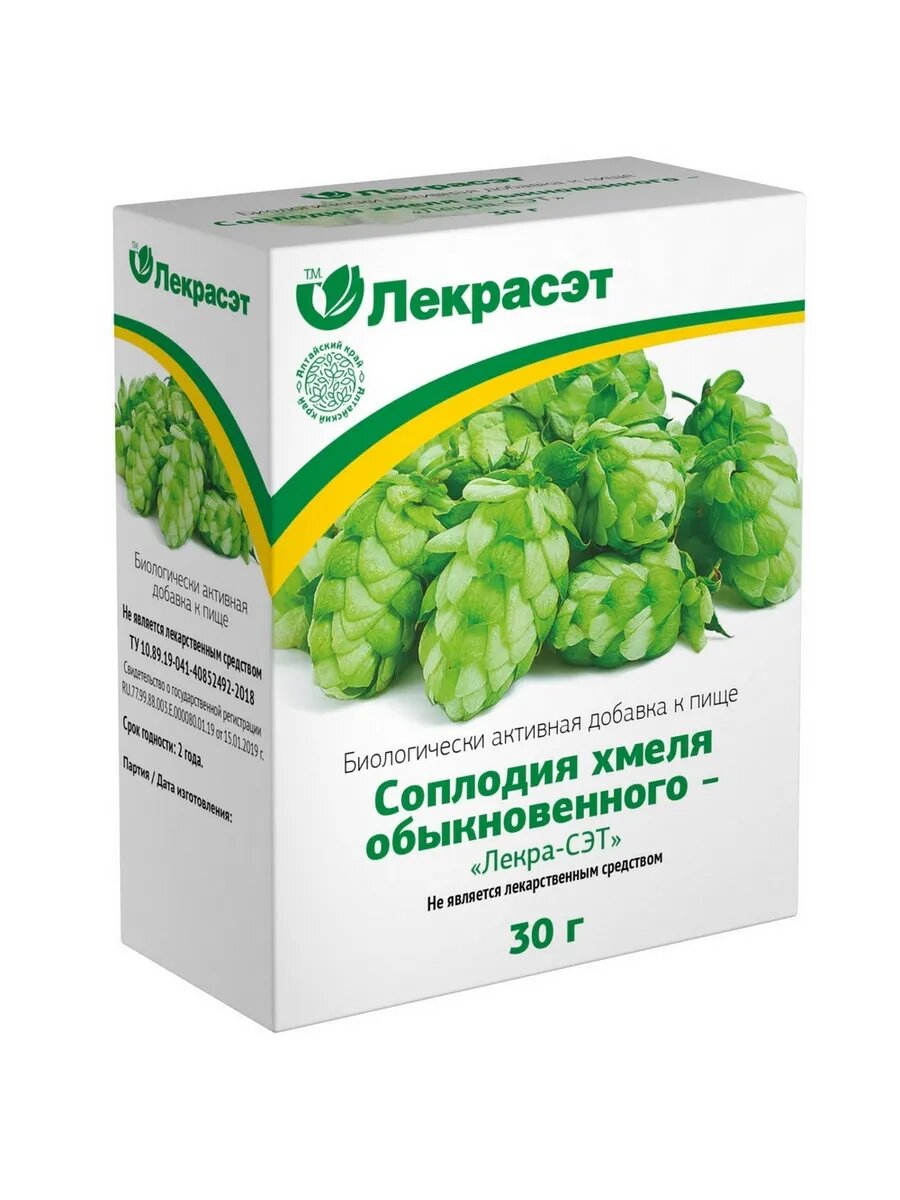 Хмель обыкновенный соплодия лекра-сэт 30 гр г