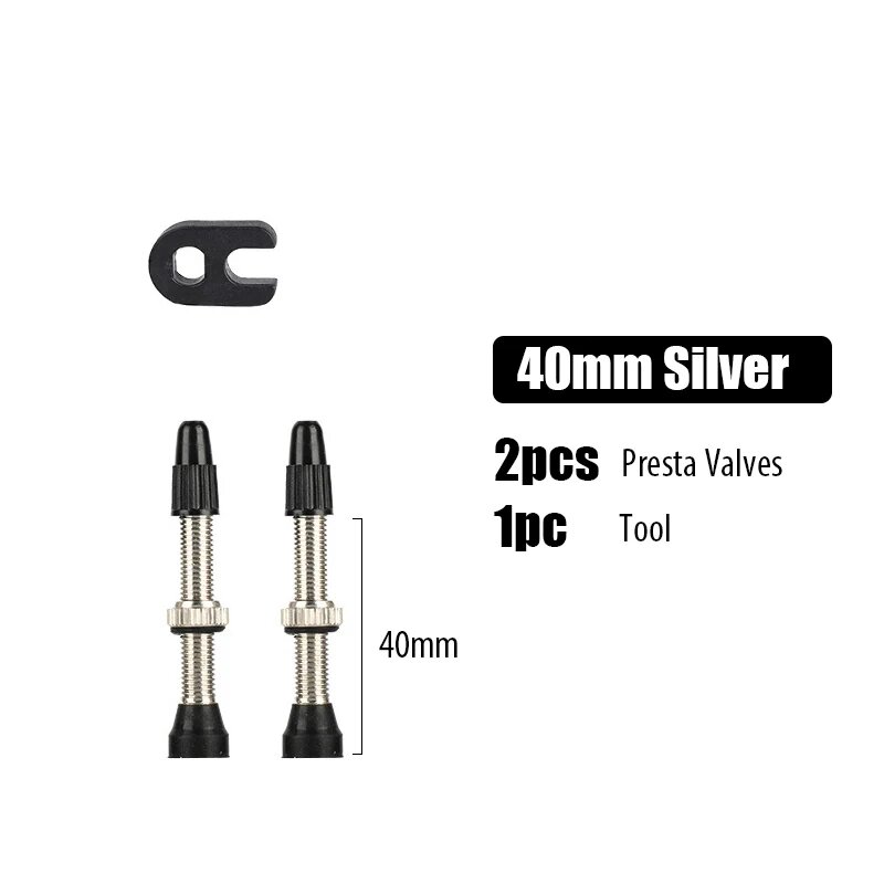 RISK Бескамерные клапаны преста 40 44 48 60 80 мм, 2 шт 40mm Silver