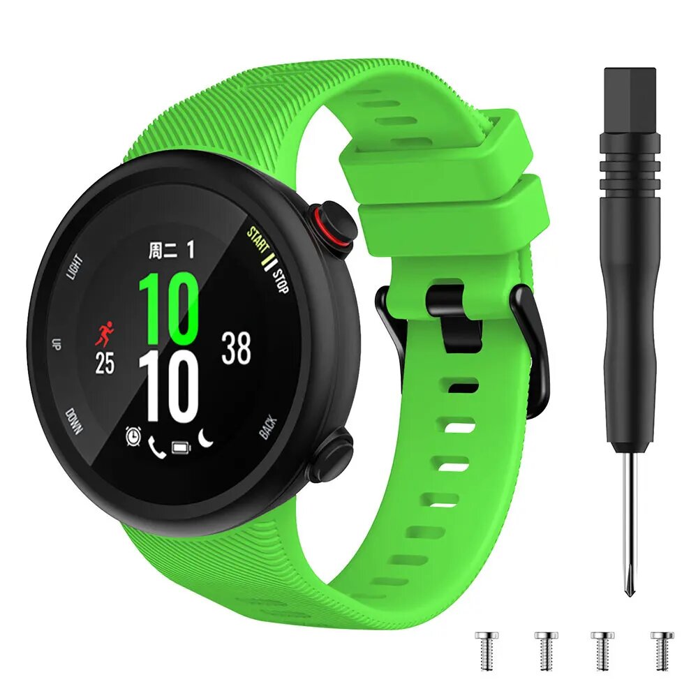 Зеленый силиконовый ремешок для Garmin Forerunner 45S