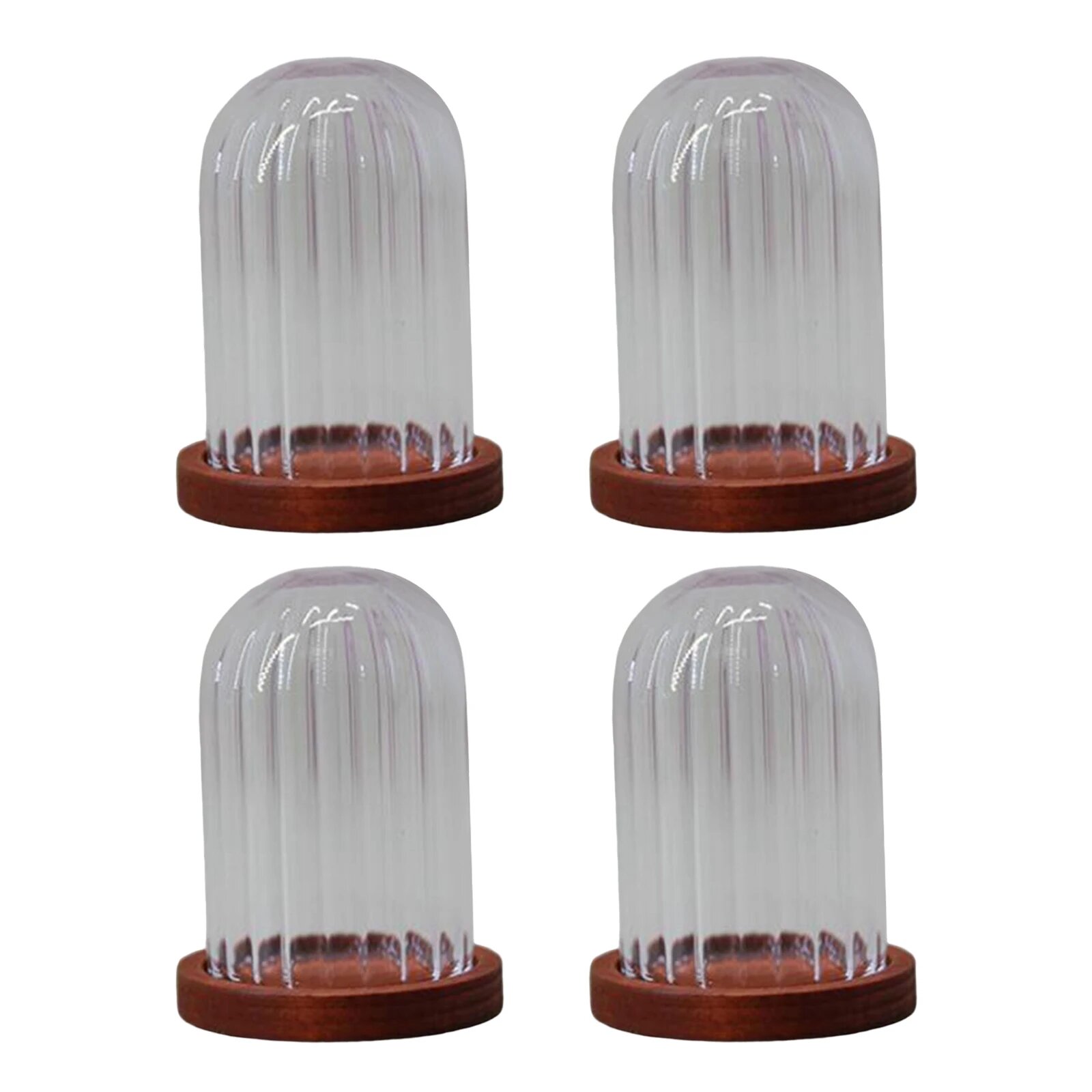 Стеклянные купола MagiDeal 4 шт. Коричневый, B Stripe Red