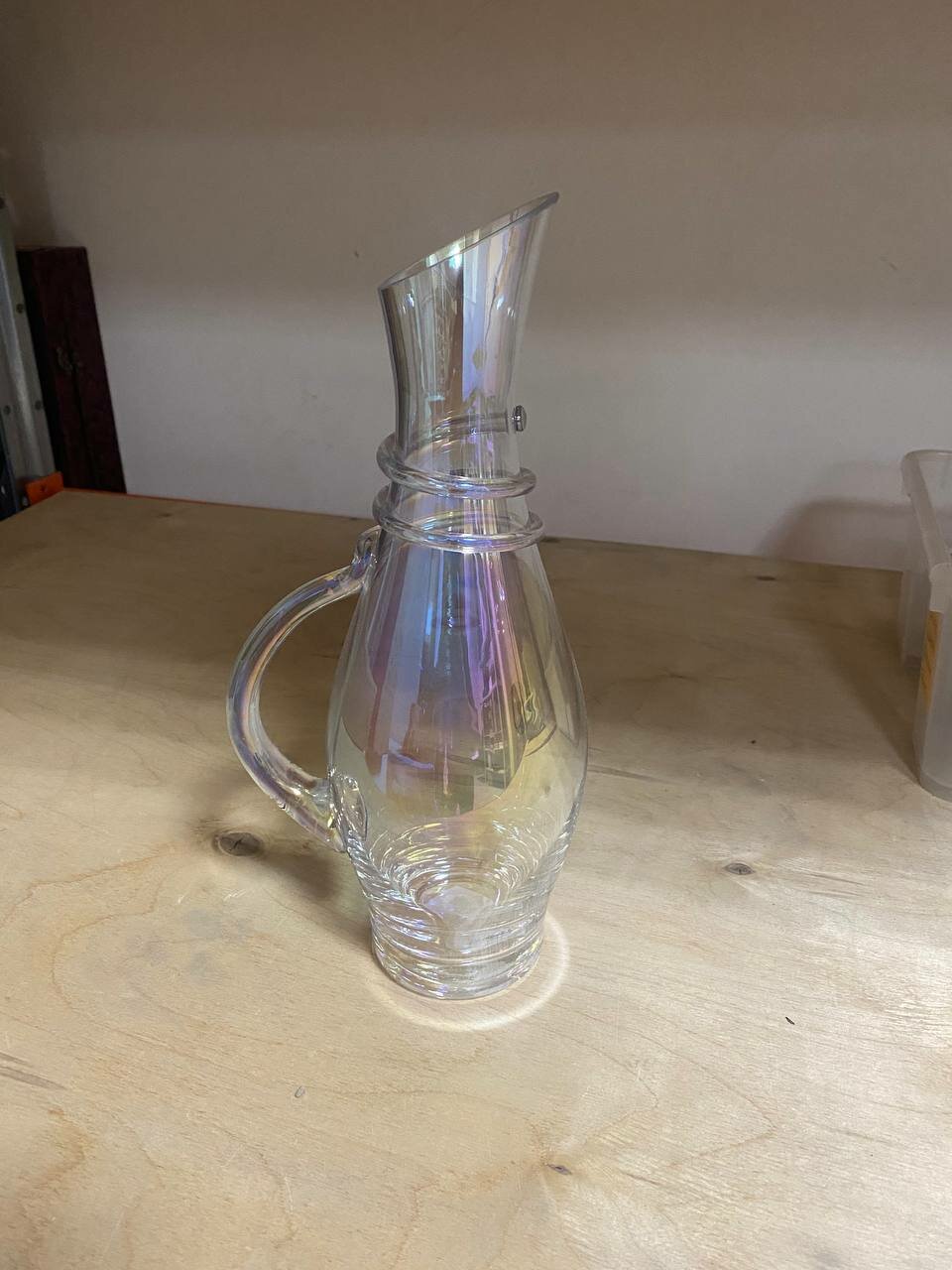 Декантер графин для вина Багира 1 л 15х10х32 см, перламутровый