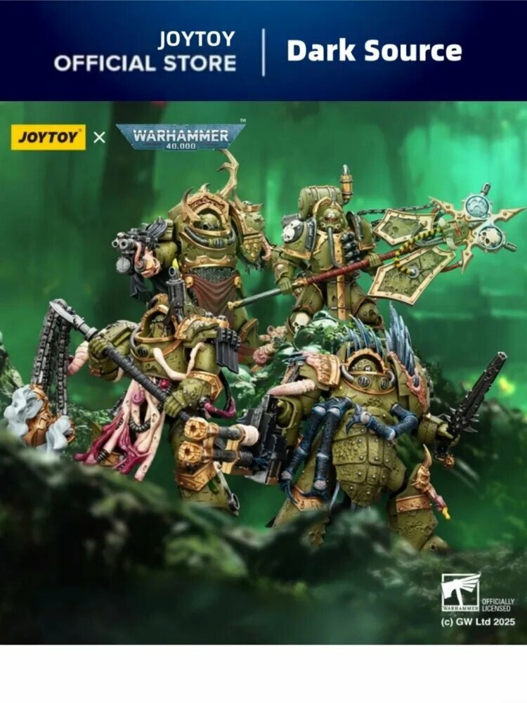 Игрушечные фигурки-украшения . JoyToy Toys Warhammer40,000 Death Guard Blightlord Terminator Plague Marine Icon bearer 5-inch Action Figure