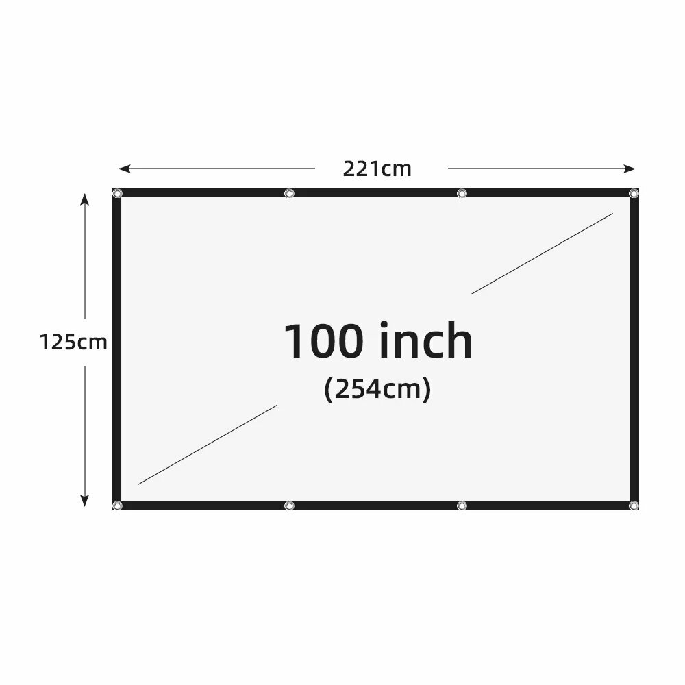 VEIDADZ Портативный проекционный экран белый 60-200 дюймов 100 inch