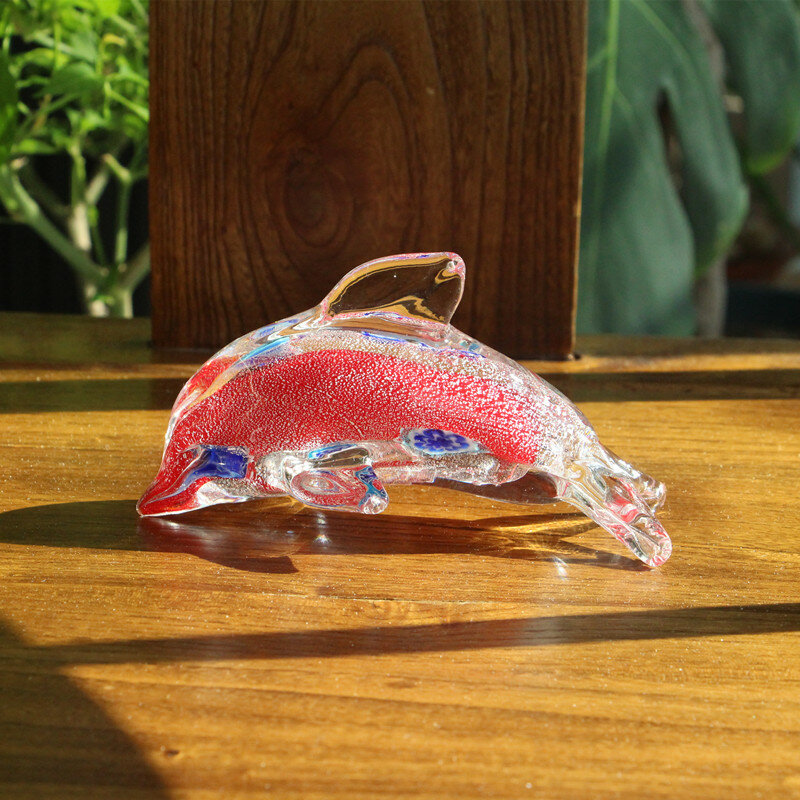 Милый стеклянный декоративный дельфин, украшение для комнаты в морском стиле, сувенирный подарок.