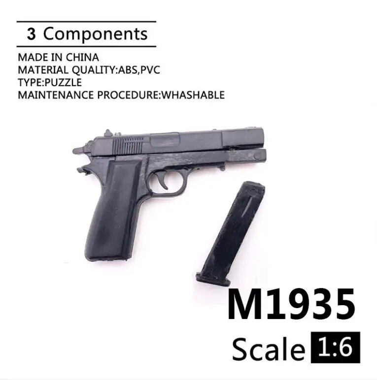 Пистолет M1935 1:6, 3 компонента, ABS, PVC