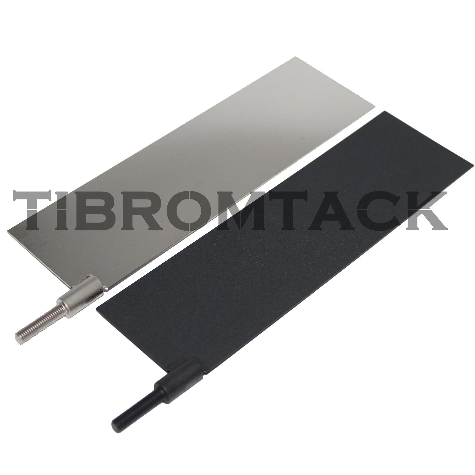 Титановая анодная пластина с покрытием Ru/Ir + пластина из чистого титана (200x60x1 мм) с клеммами для гальваники