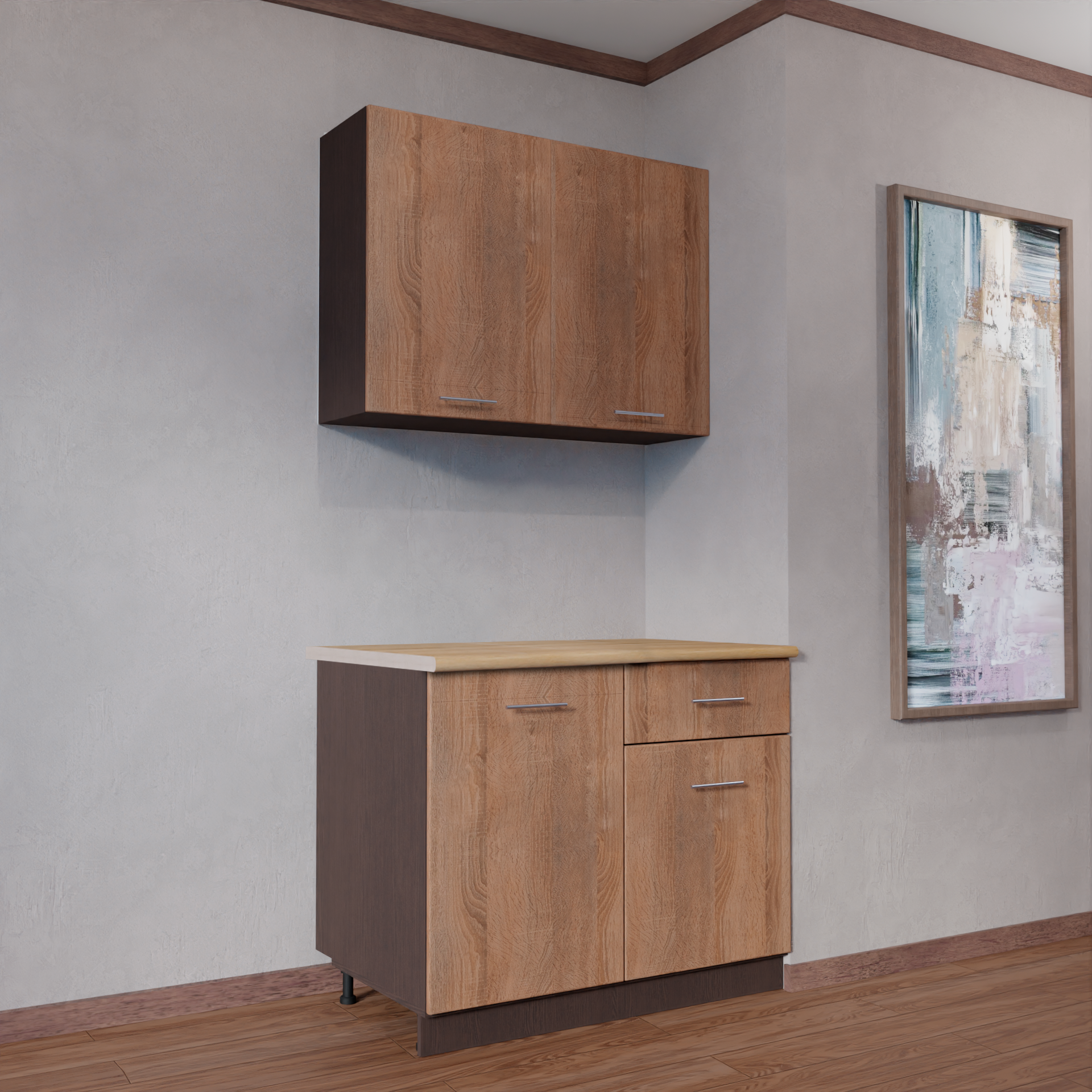 Кухонный гарнитур 1м Алеся со столешницей