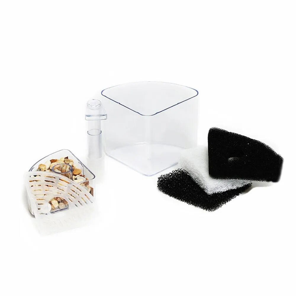 Прозрачный Угловой Фильтр С Губкой И Керамическими Кольцами Для Аквариума, 1 Шт