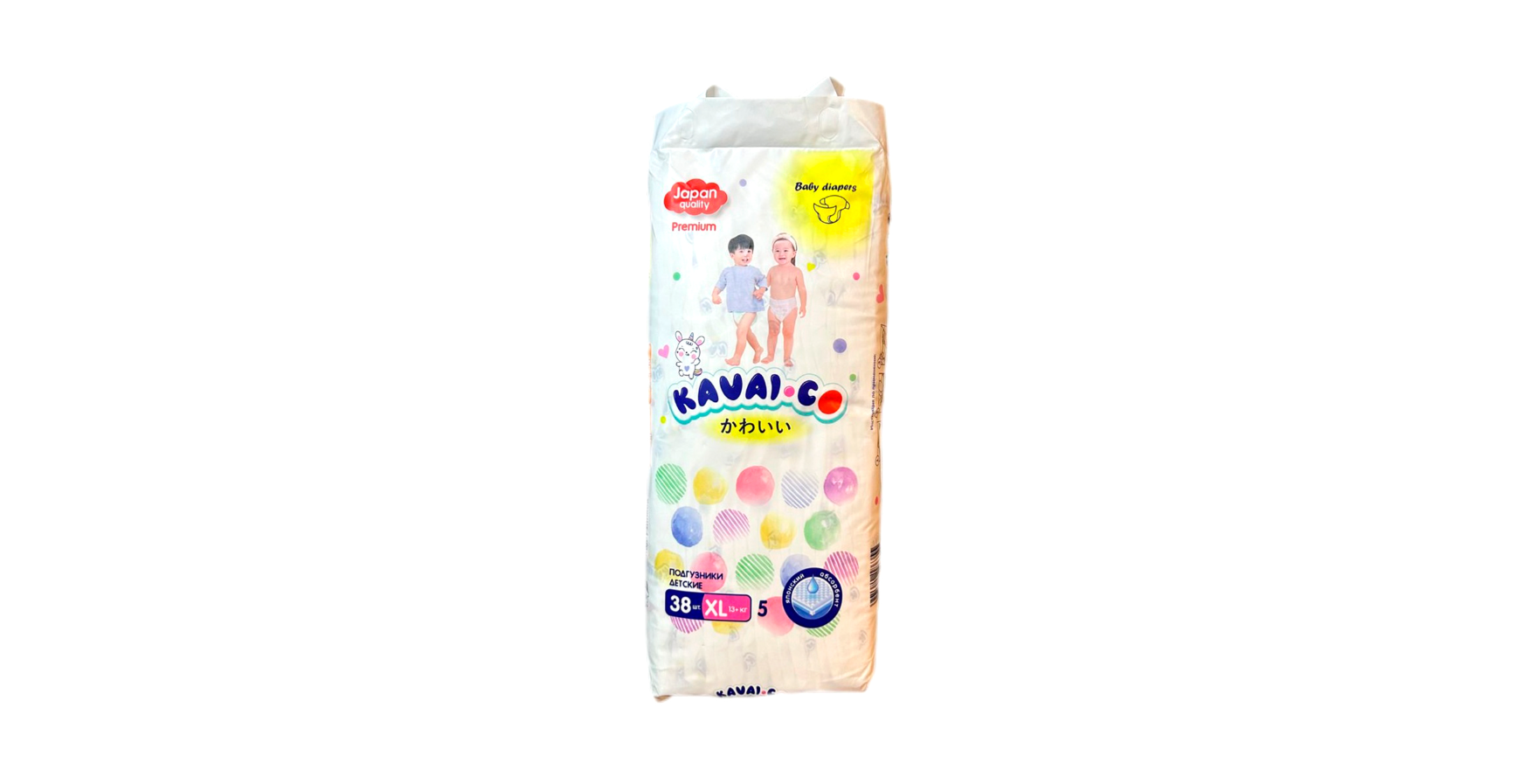 Подгузники Kavai-Co Baby Disposable Diapers XL 13+kg (38 Pcs)