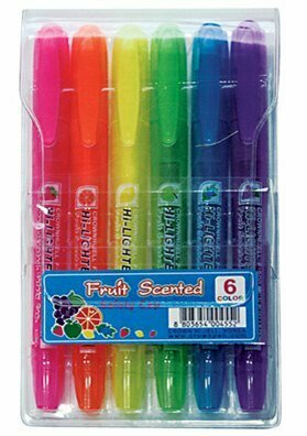 Текстовыделители Crown, ароматизированные 6 цветов 4 мм