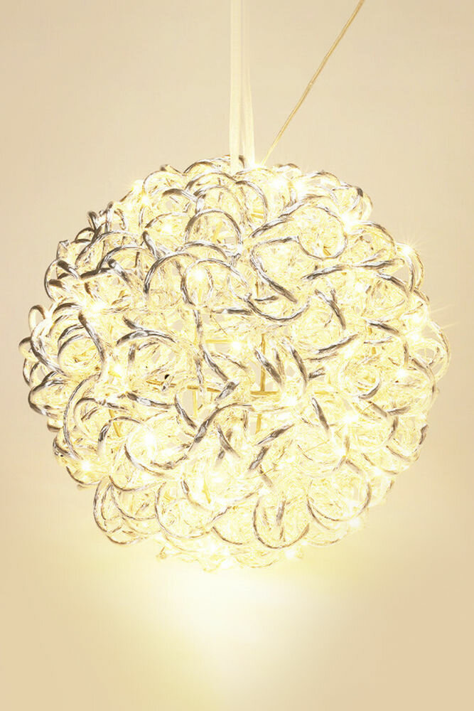 Декоративный светящийся шар риччоли маджичи, металл, 100 тёплых белых микро LED-огней, 30 см, таймер, уличный, Koopman International AMZ130300