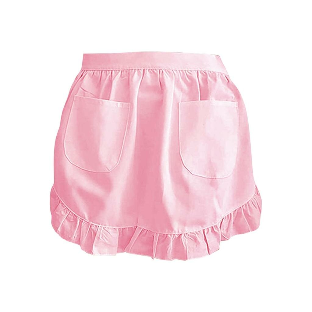 Винтажный фартук с оборками, Розовый