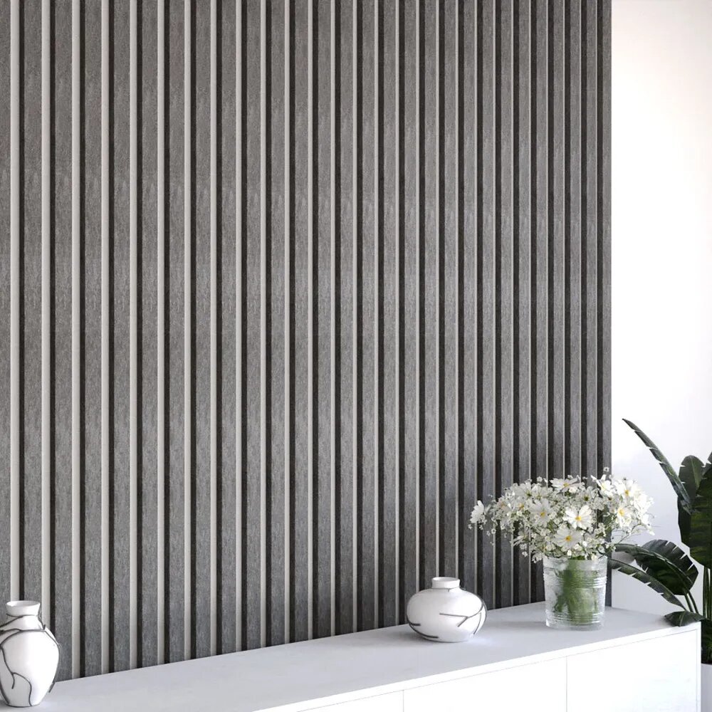 Интерьерная рейка бетон 16*40*2800 МДФ - 5 шт